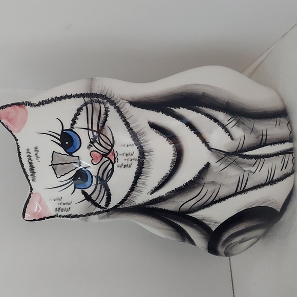 unbranded | Art | Ceramic Cat Plantervase Handpainted | Poshmark